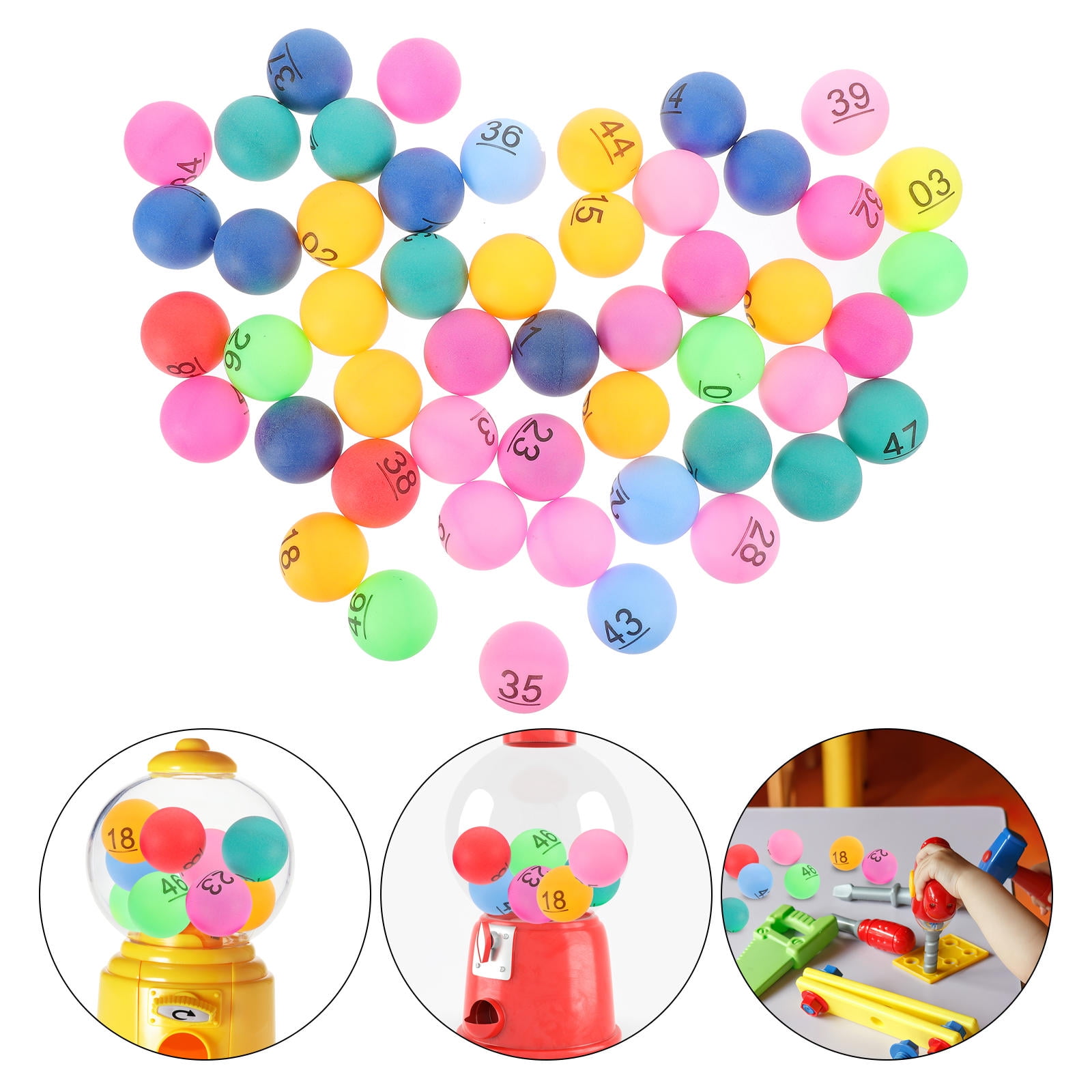 Worgeous Color Number Ball Assorted Game Props For Celebrations 50Pcs 1 ...