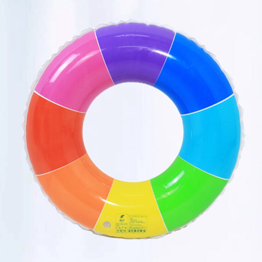 Worgeous Rainbow Design Inflatable Swimming Ring for Adults Made of PVC ...
