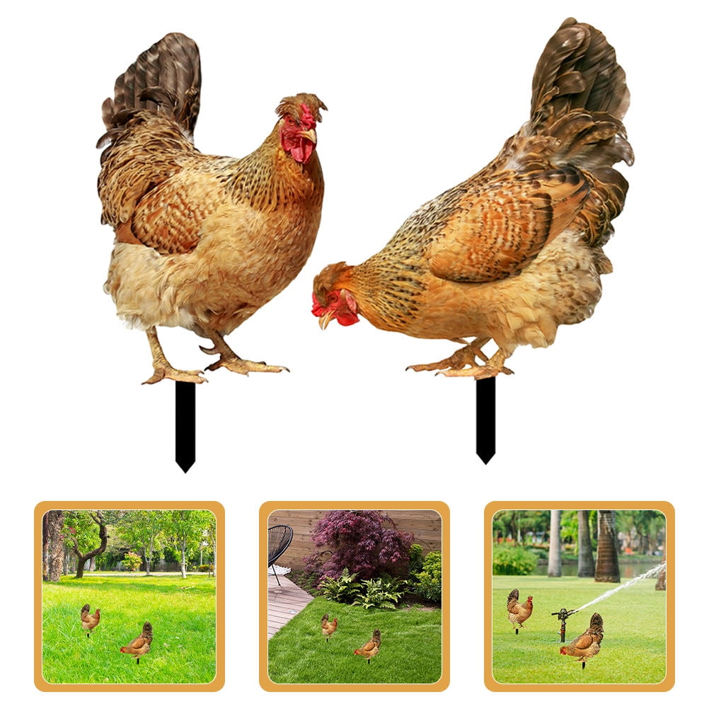 Worgeous Realistic Acrylic Chicken Yard Stake for Garden Decoration ...