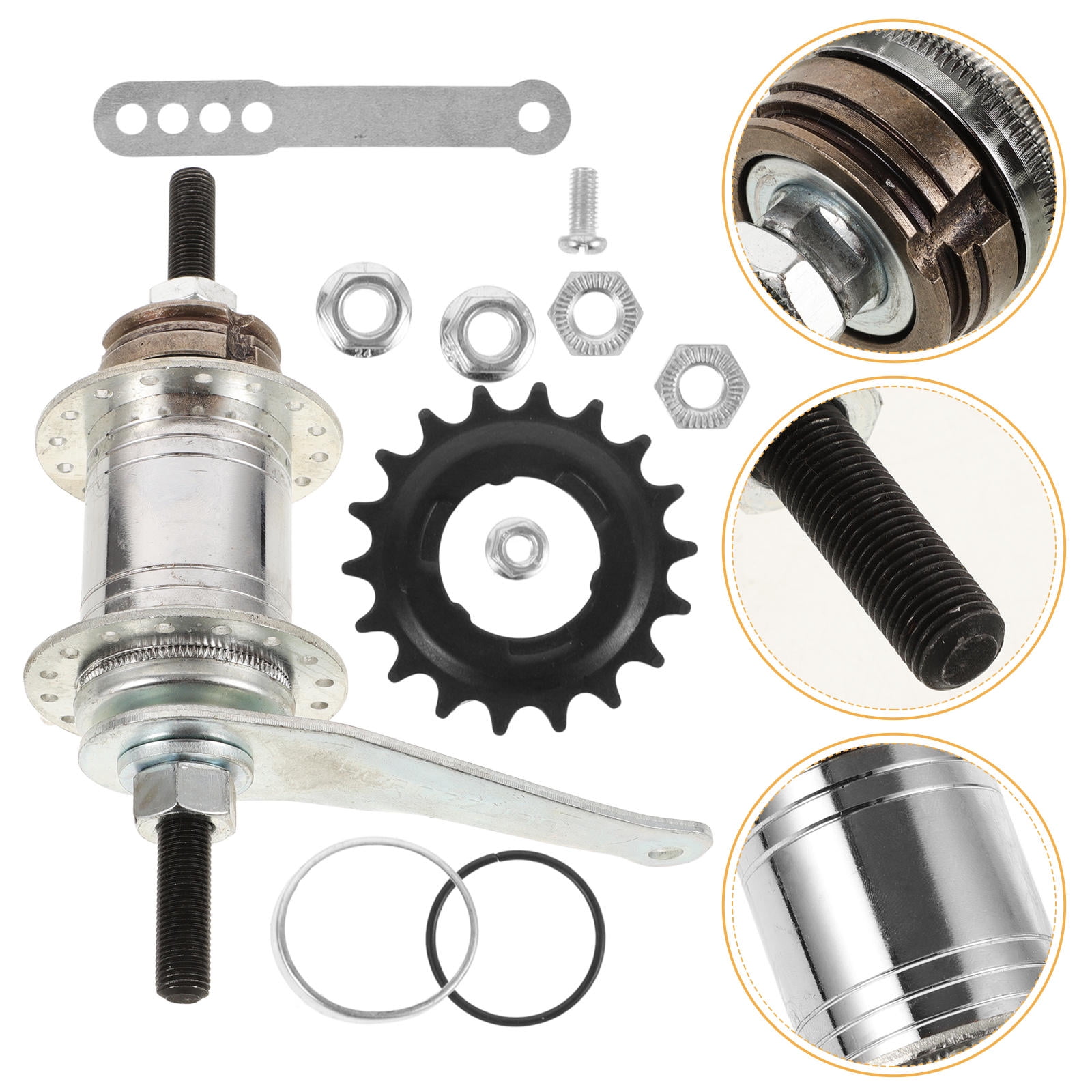 Worgeous Rear Disc Brake Set 1 Set Bicycle Rear Brake Hub Metal Round ...