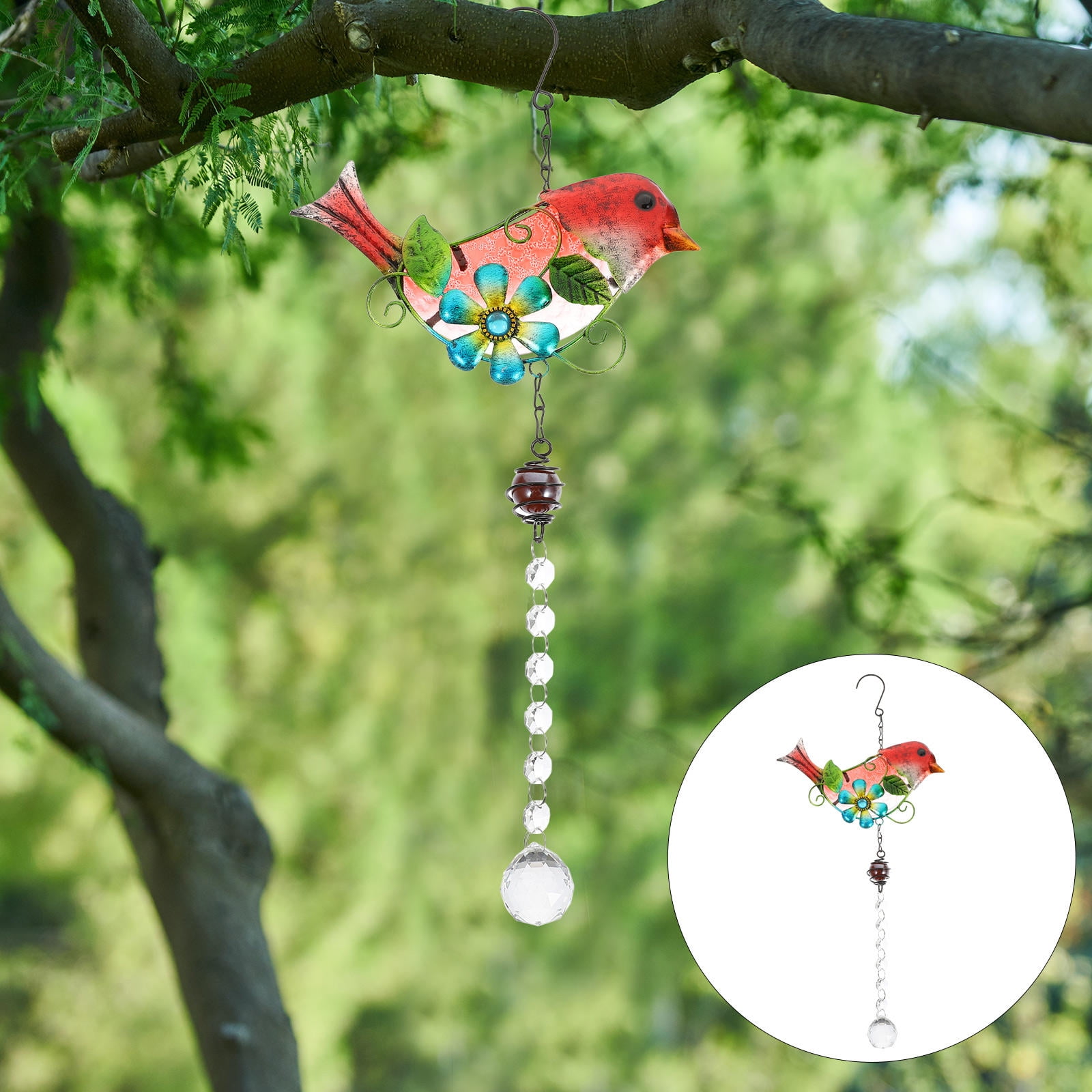 Worgeous Red Glass Bird Statue for Garden Decor Exquisitely Crafted ...
