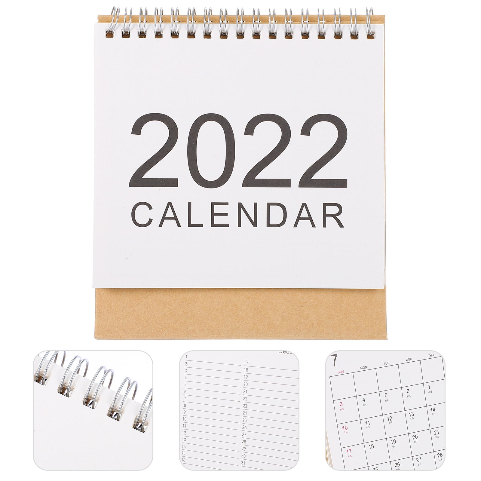 COSMOBETTY Small Desk Calendar Red Paper for Memo and Scheduling 1Set 6 ...