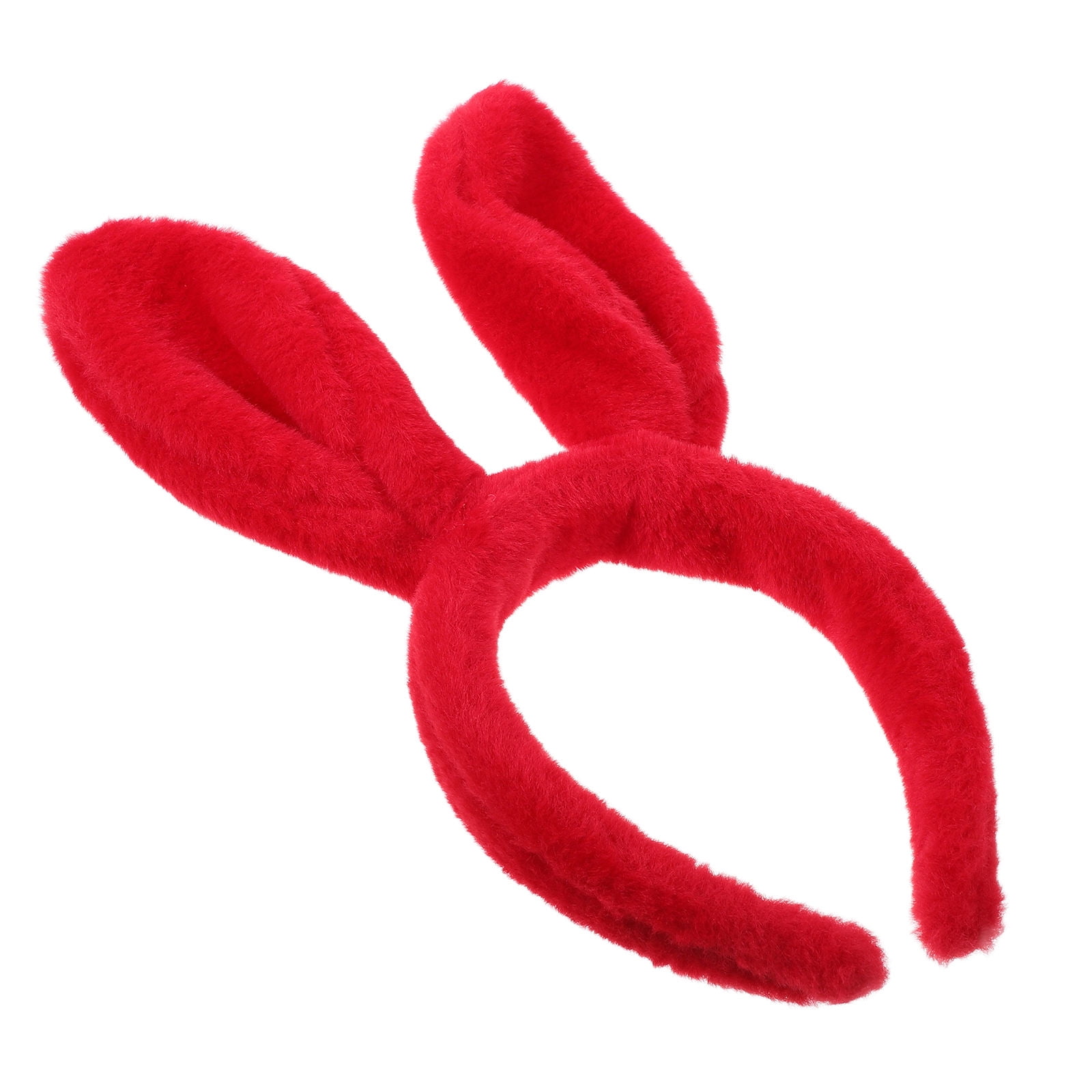 Worgeous Red Rabbit Ear Hair Hoop Fluffy Animal Ears Cute Fluffy Rabbit ...
