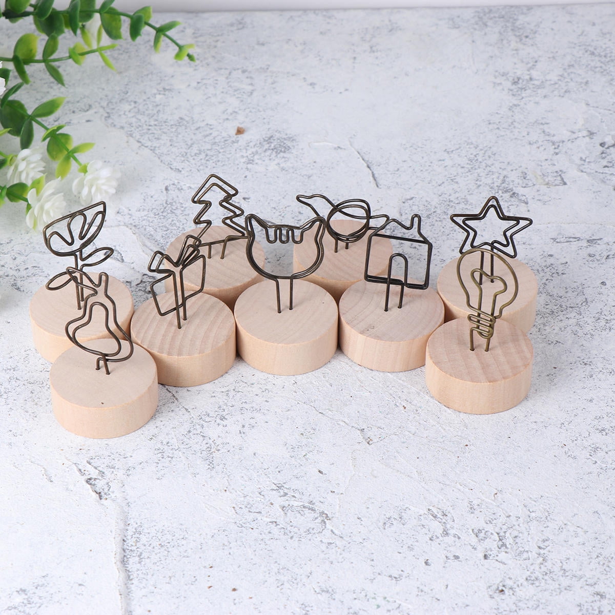 Worgeous Retro Metal Note Clips with Wood Base for Light Yellow 9 ...