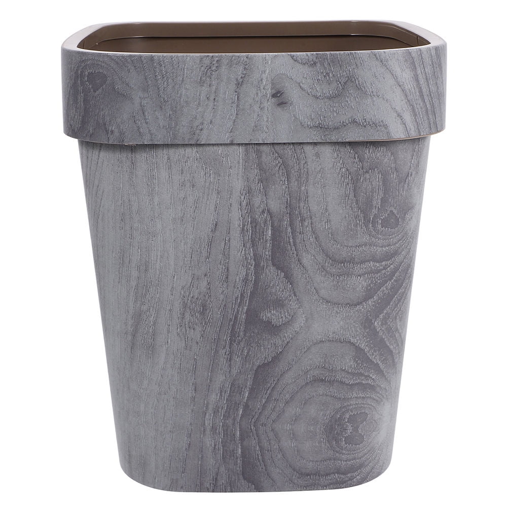 Worgeous Retro Trash Can Wood Grain Wastebasket Lidless Trash ...