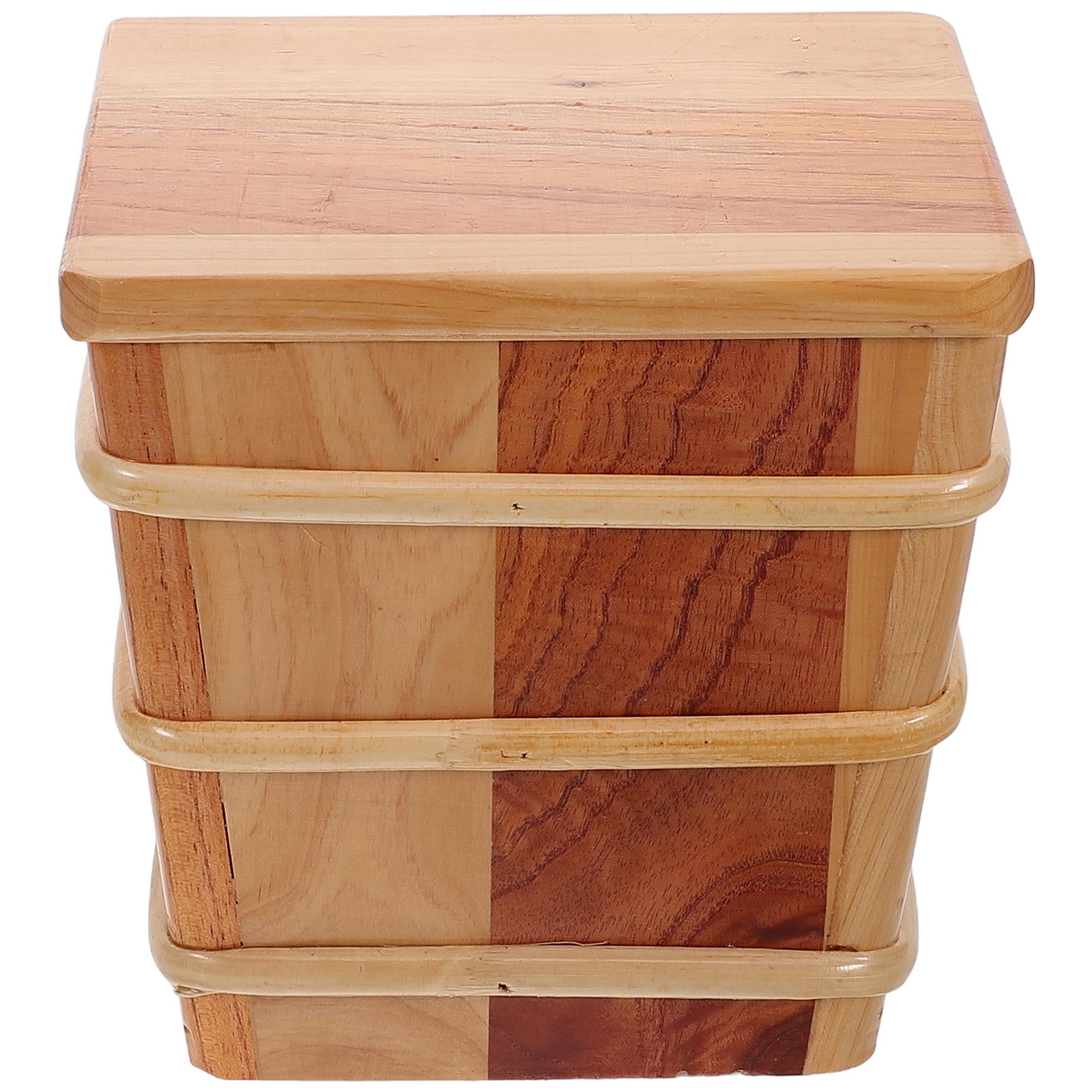 Worgeous Rice Washing Bowl Handmade Rice Steamer Bucket With Lid Square ...