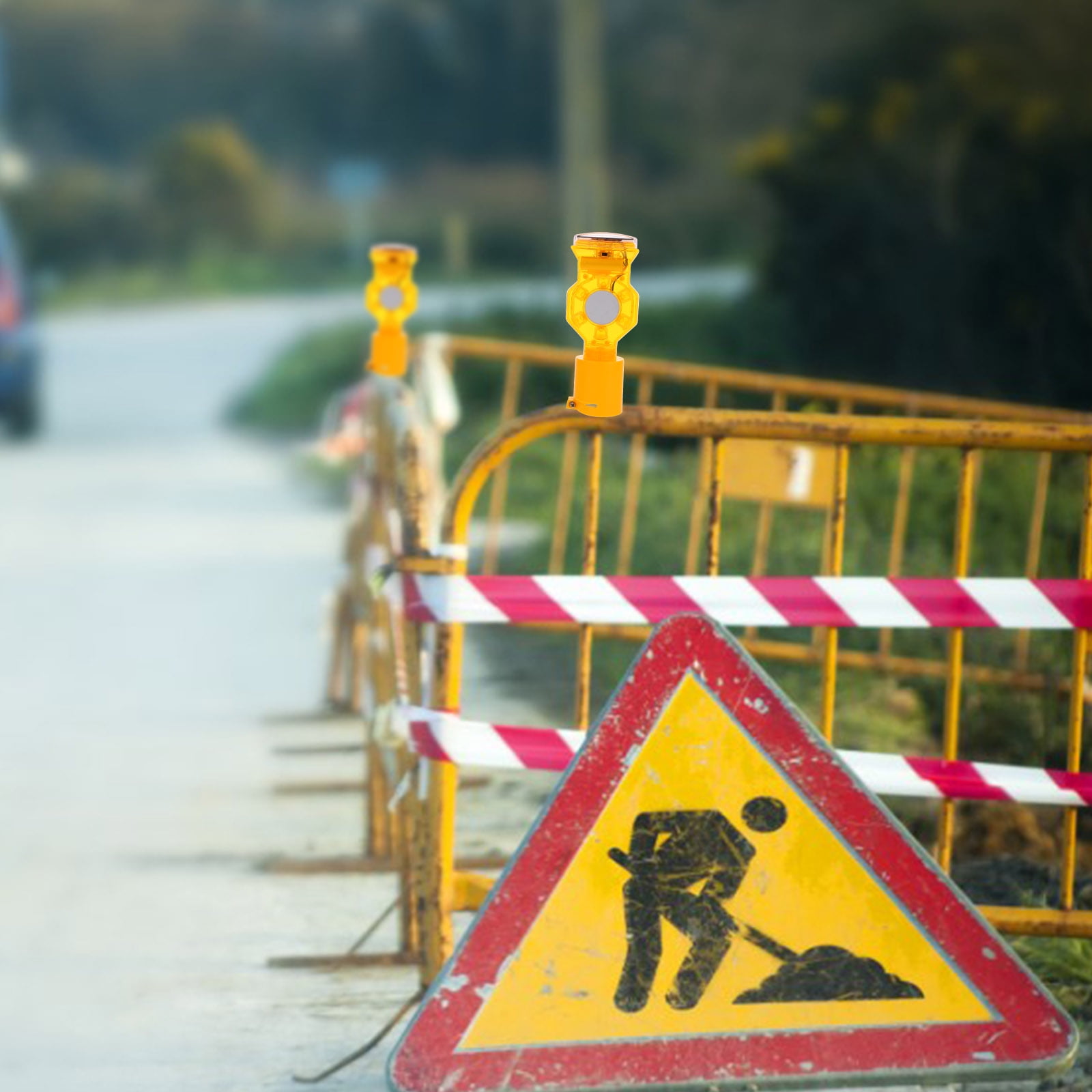 Worgeous Road Construction Traffic Light Solar Emergency Strobe Yellow ...