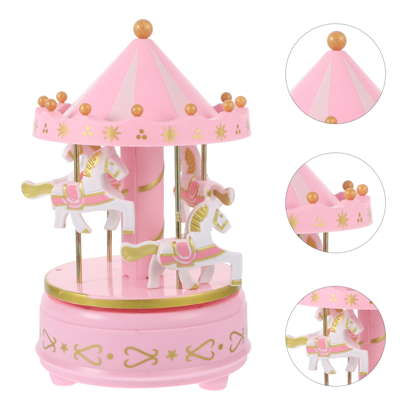 Worgeous Romantic Carousel Music Box Pink Desktop Decor Exquisite ...