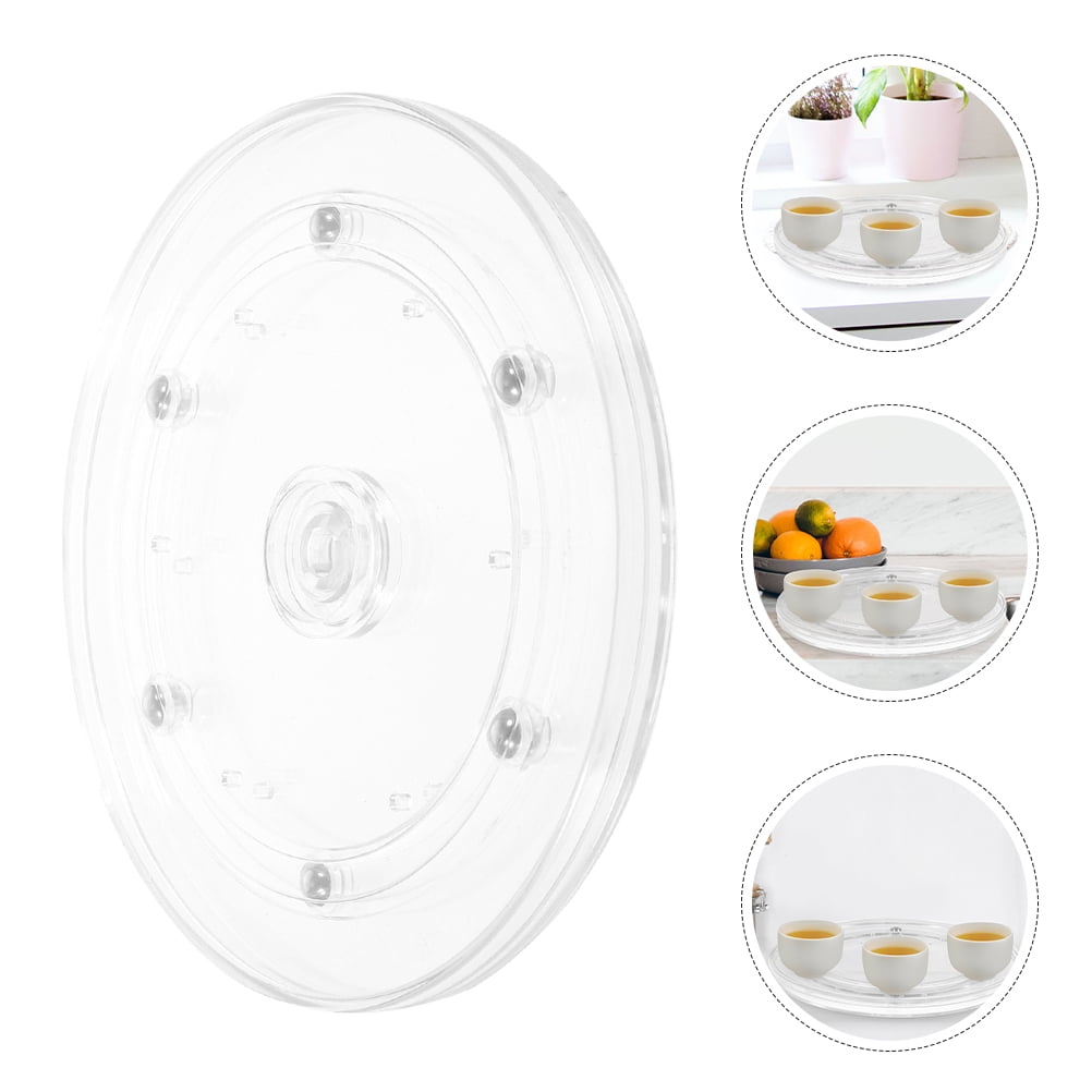 Worgeous Rotating Turntable Desktop Spice Tray Spice Turntable Clear ...