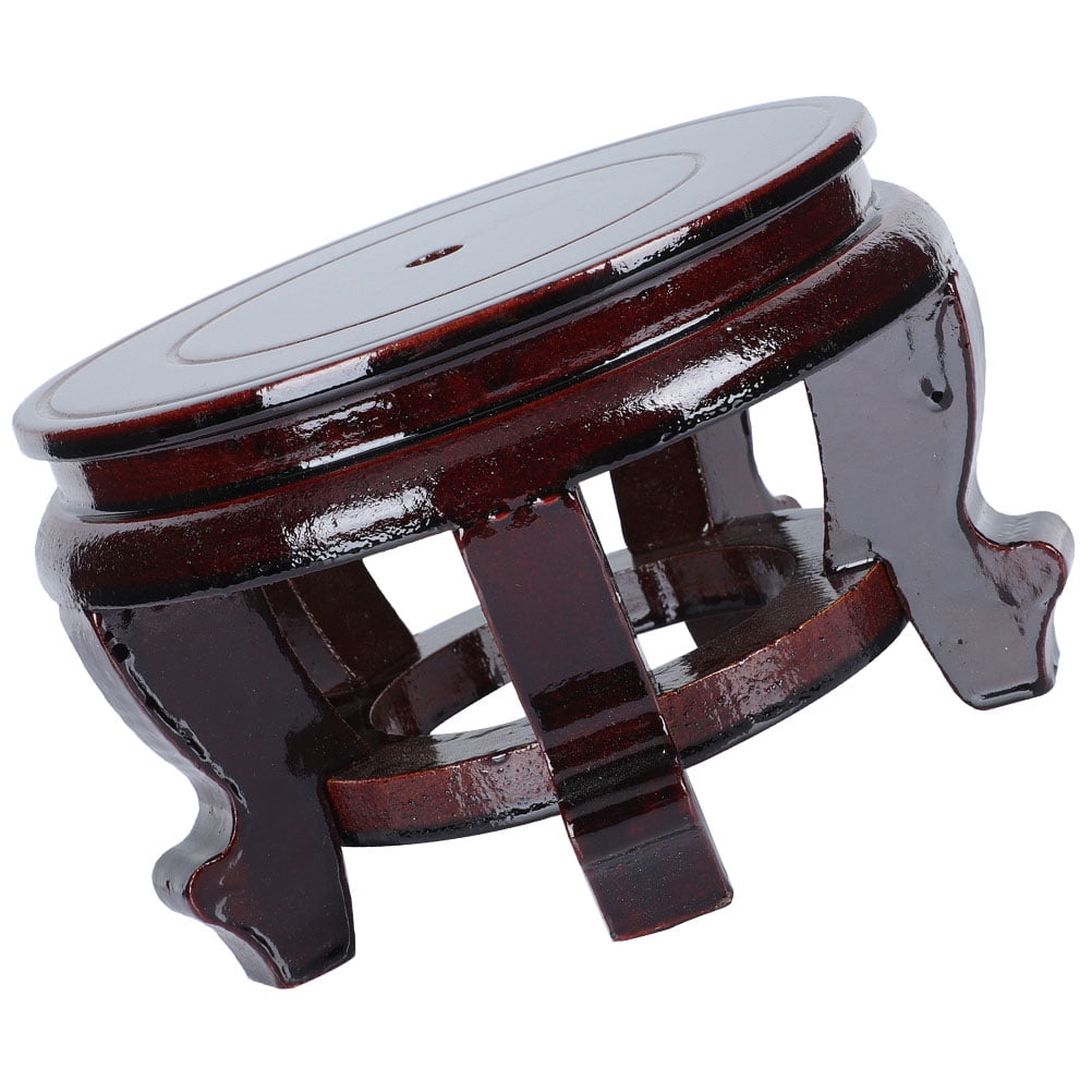 Worgeous Round Flowerpot Craft Holder Wood Display Base Buddha Statue ...