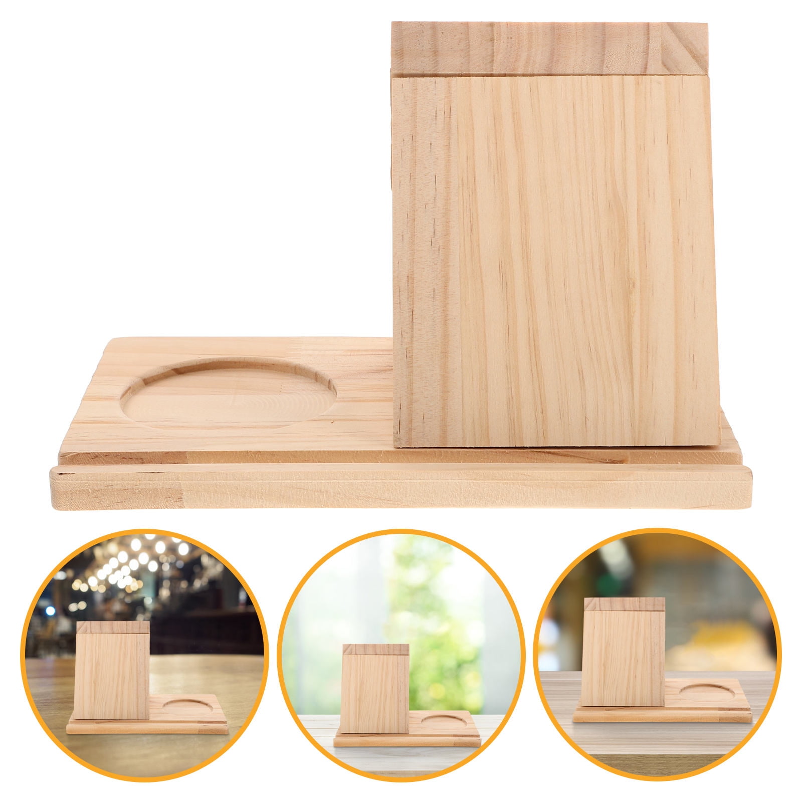 Worgeous Rustic Wood Triangle Book Rest Multi-Functional Wooden Book ...