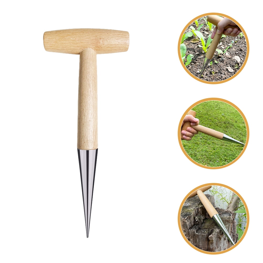 Worgeous Seed Planter Tool T-Handle Soil Digger Hole Punch Tool ...