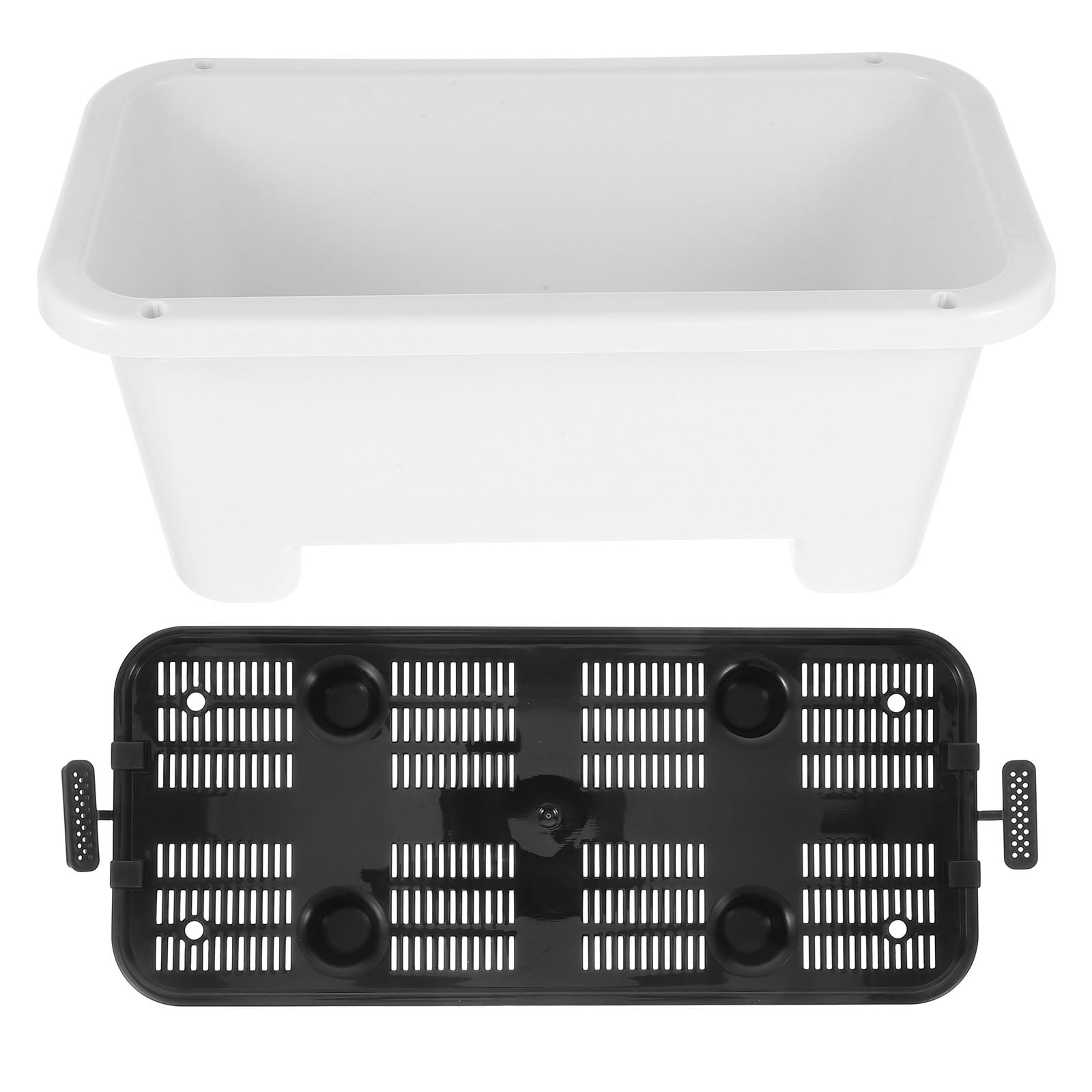 Worgeous Self-Watering Plastic Rectangular Planter Balcony Vegetable ...