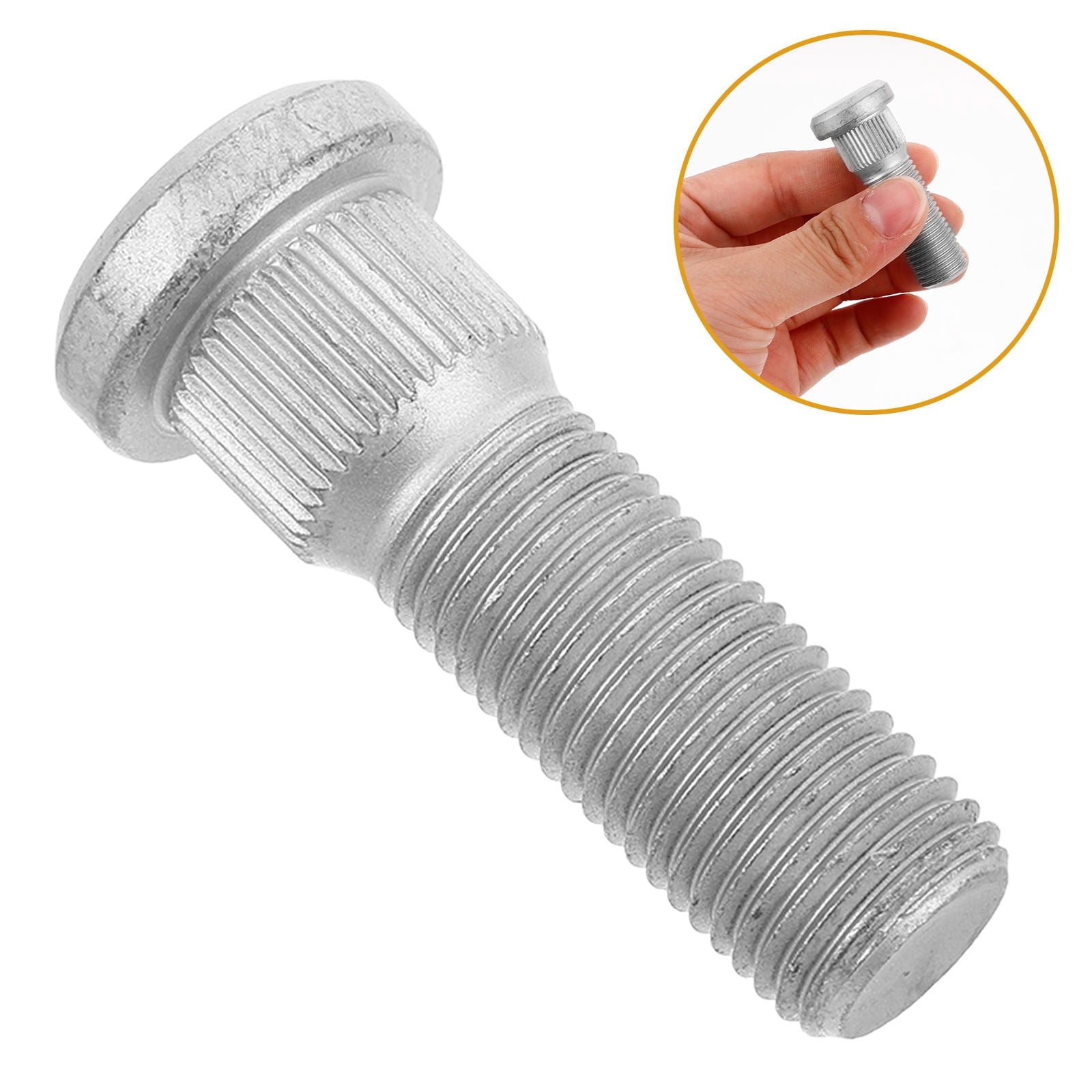 Serrated Wheel Studs Long Metal Lug Bolts for Car Use Silver Compatible ...
