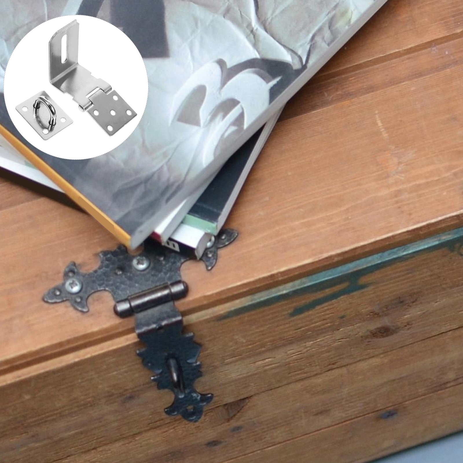 Worgeous Shed Latch Door Lock Hasp Padlock Latch Outdoor Hasp Lock 4 ...