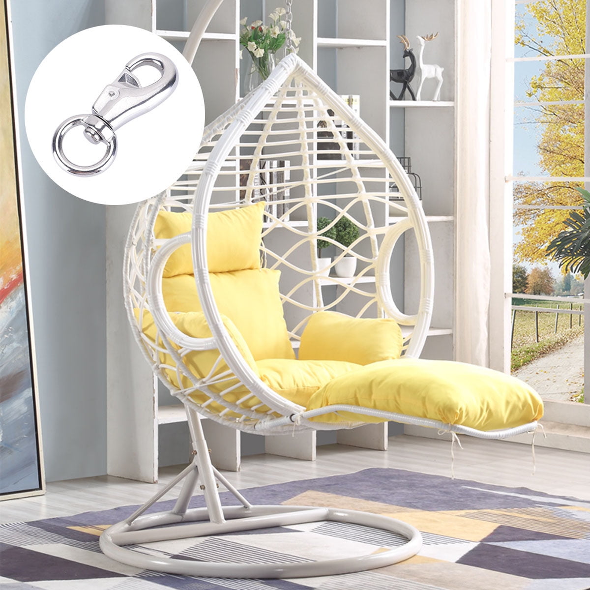 Worgeous Silver Metal Swivel Hook for Hanging Chair Swing Accessories ...