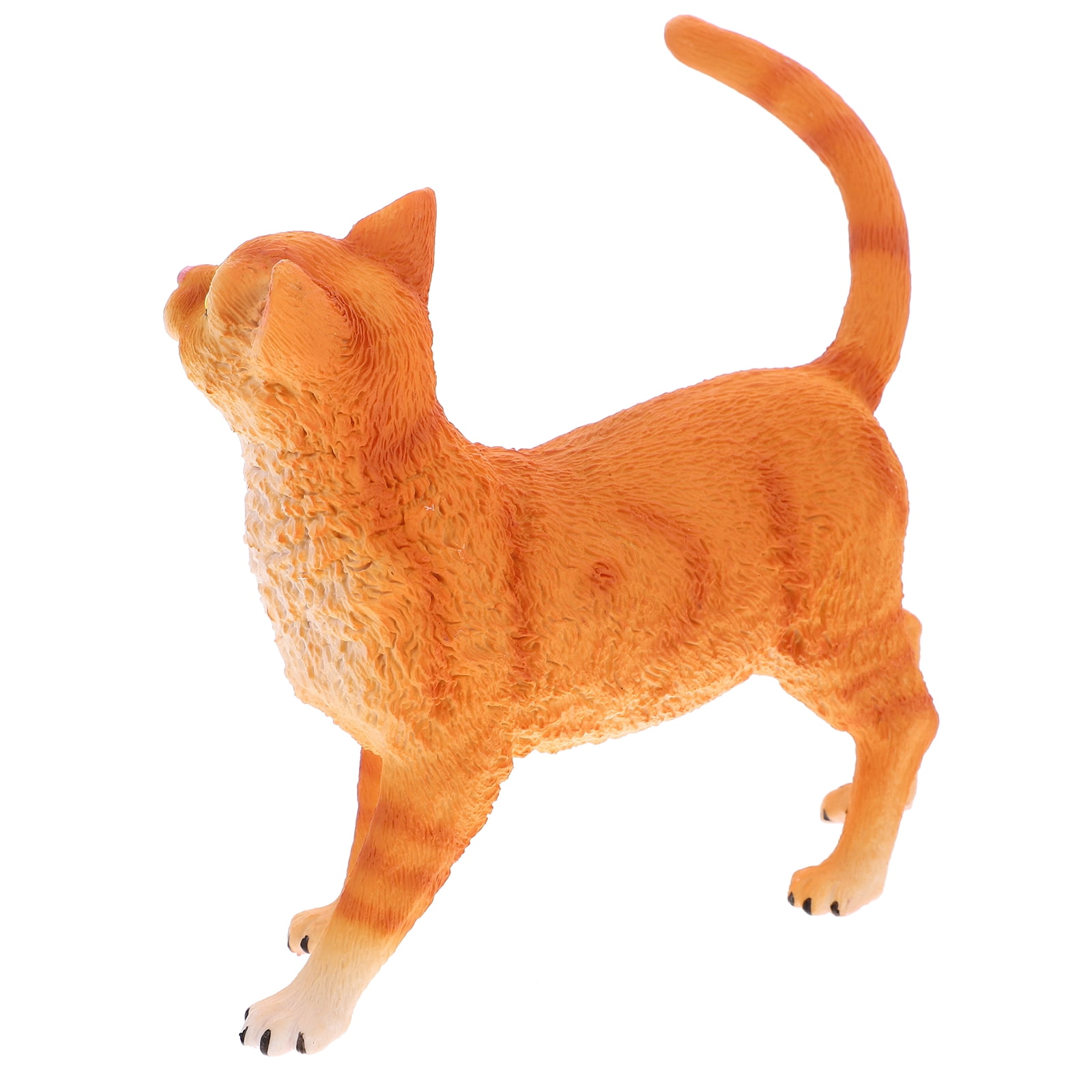 COMPUKAS Plastic Cat Figurine Realistic Design 1Set 1.8x5.8x5.9in ...