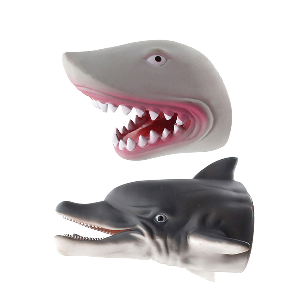 Worgeous Simulation Dolphin Head Hand Puppet Toy Funny Dolphin Role ...