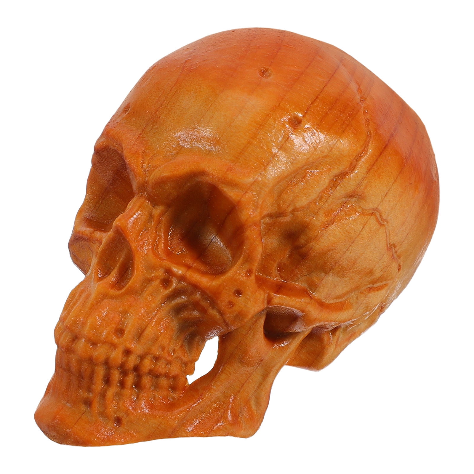 Worgeous Skull Head Sculpture Hand-Carved From Natural Wood Mini Skull ...