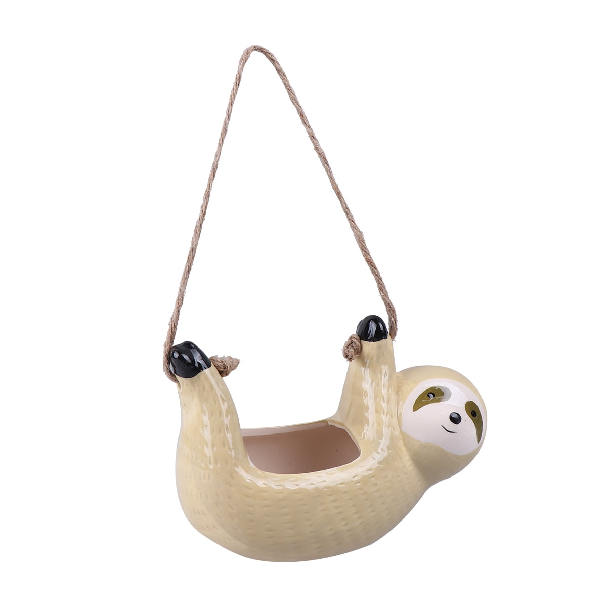 Worgeous Sloth Shaped Hanging Planter Ceramic Flower Pot for Succulents ...