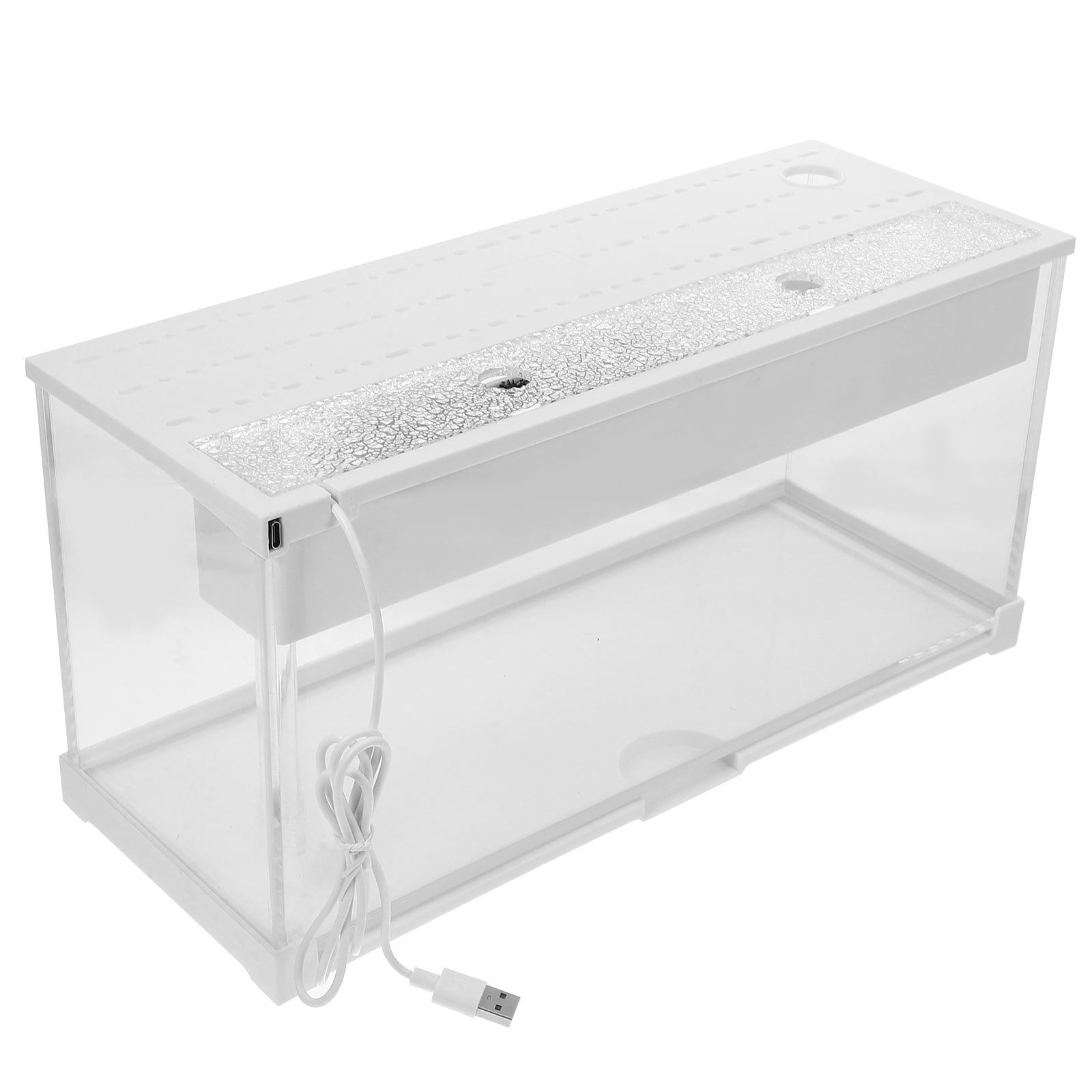 WORGEOUS Betta Fish Tank With Led Light Small Acrylic Desktop Aquarium ...