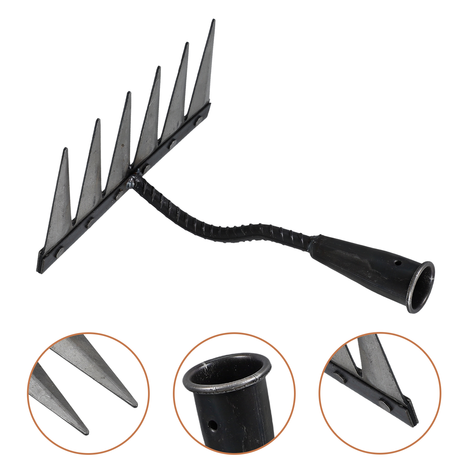 Worgeous Durable Carbon Steel Weeding Rake Tool for Gardening with ...