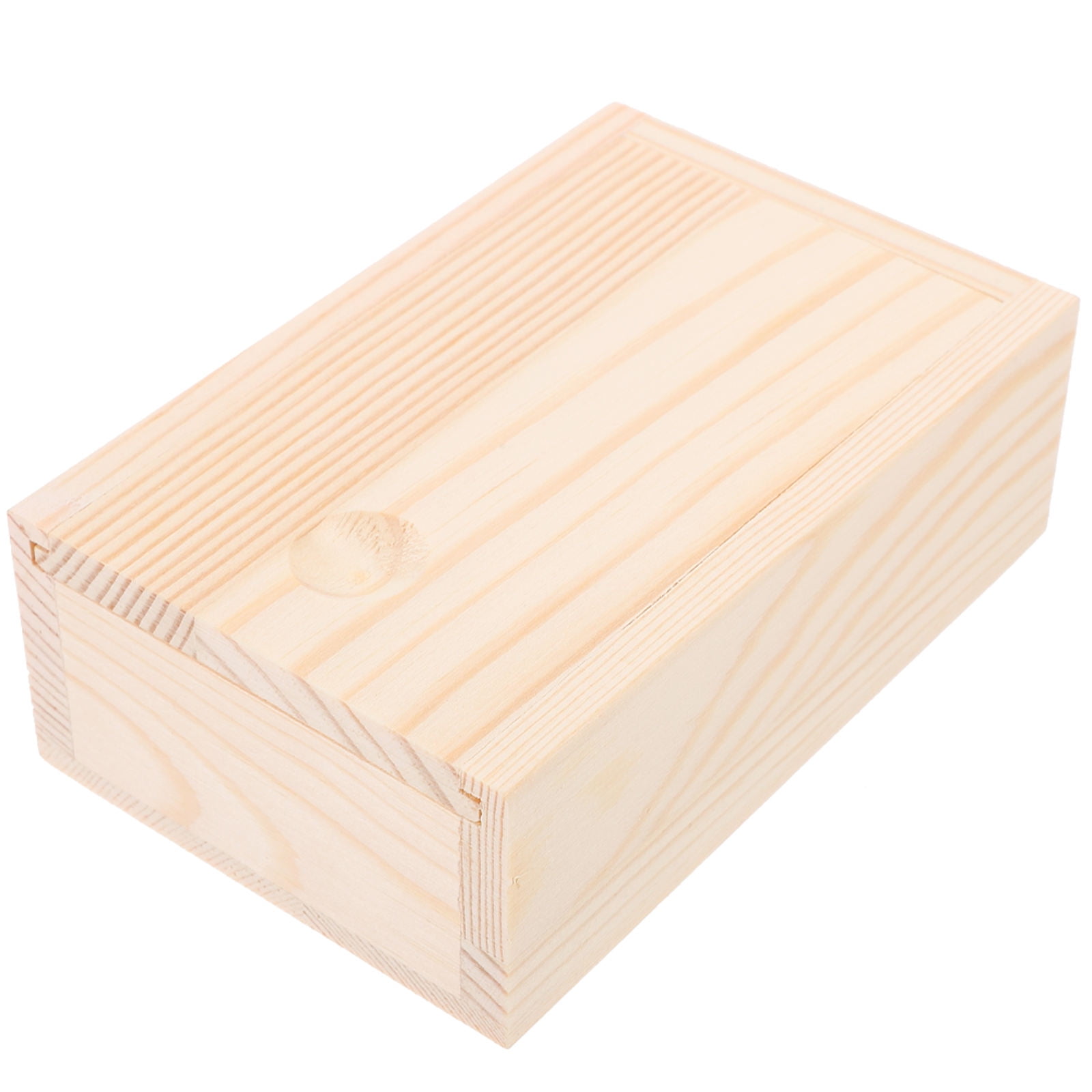 Worgeous Small Wooden Storage Box Container Empty Gift Box with Sliding ...