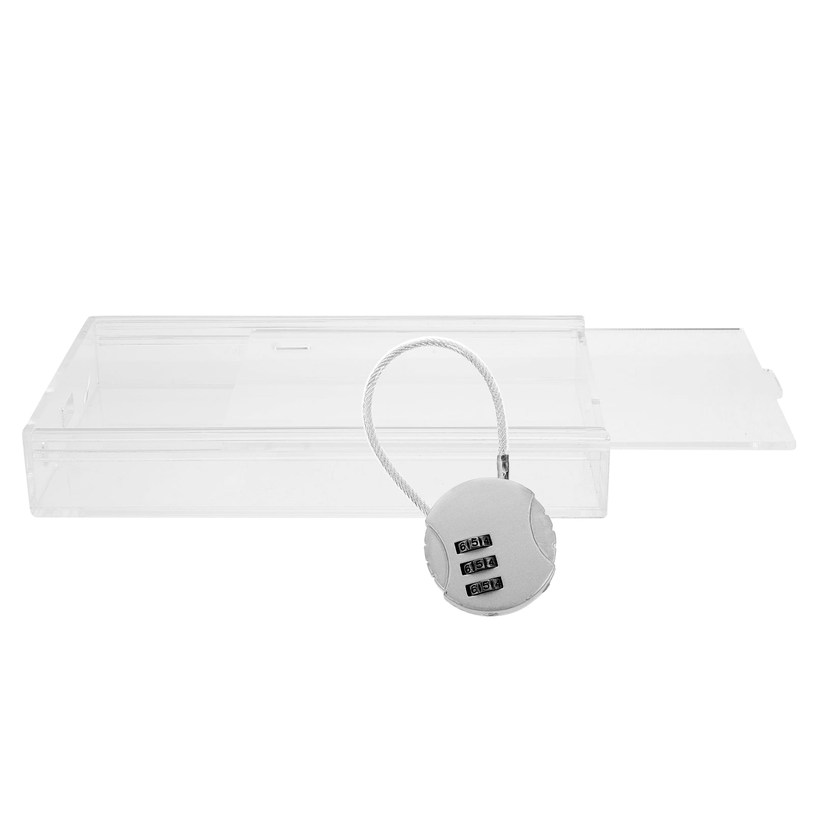 HOOWIFFY Phone Safe Box Rectangular Acrylic Lockable Storage Case for ...