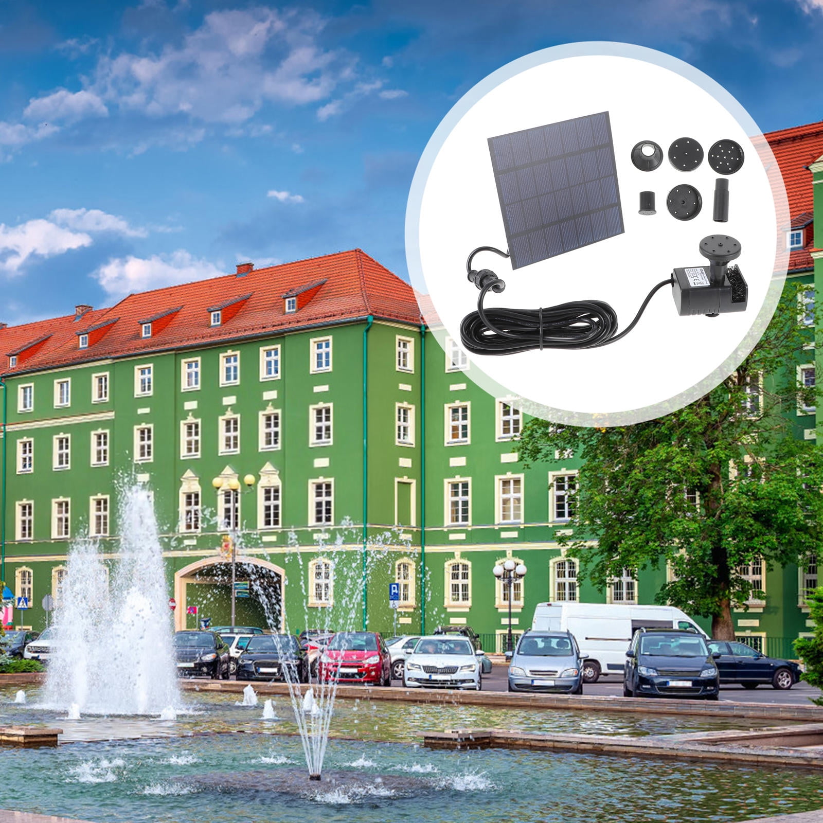 Worgeous Solar Fountain Water Pump 1.2W Outdoor Solar Garden Fountain ...