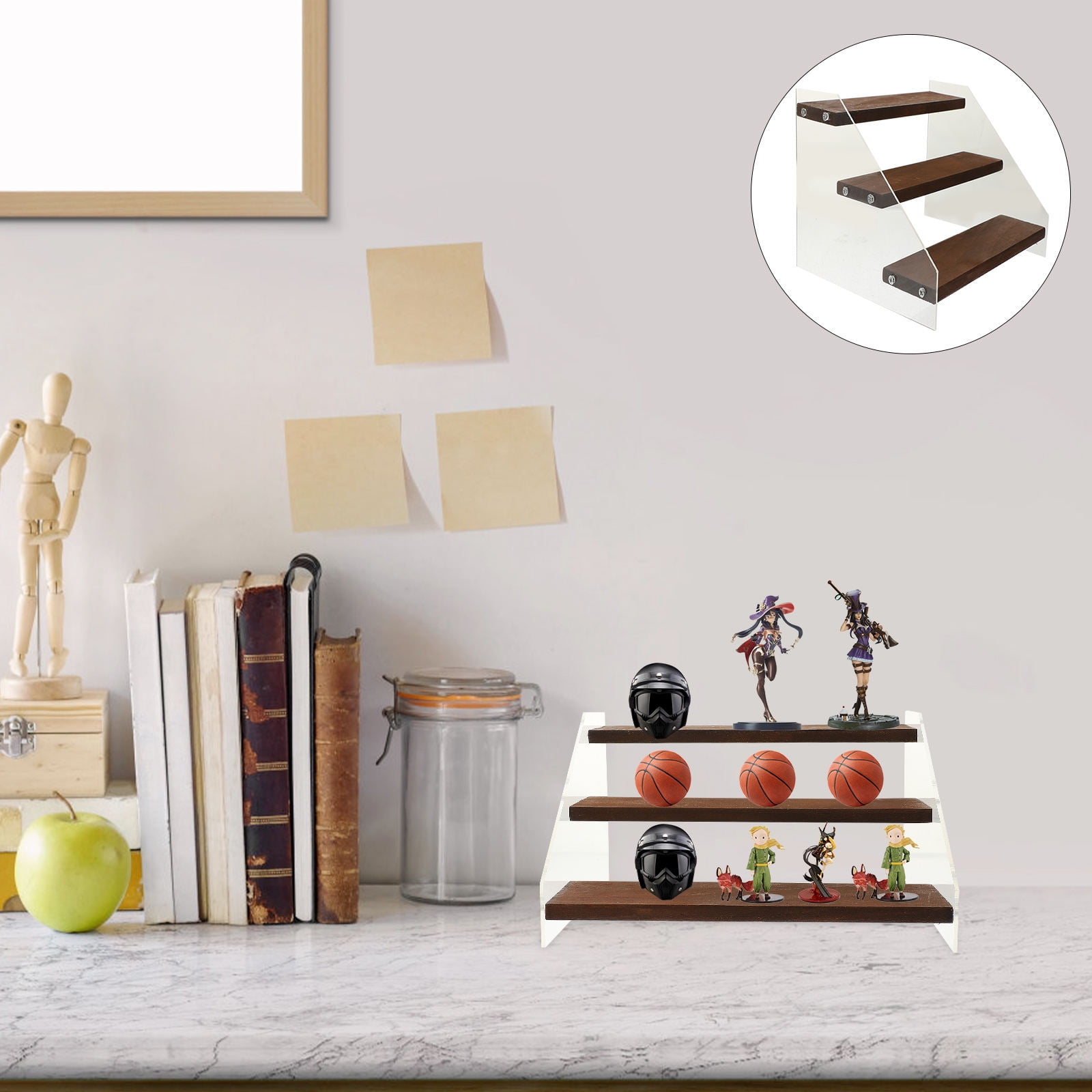 Worgeous Solid Wood Storage Rack Display Shelves Stand for Miniature ...