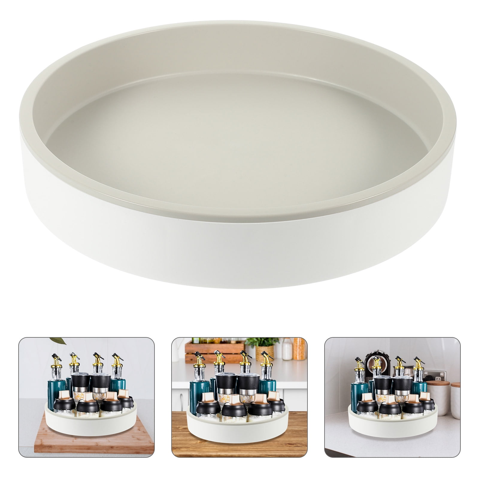 Worgeous Spice Storage Container Round Rotating Makeup Tray Rack ...