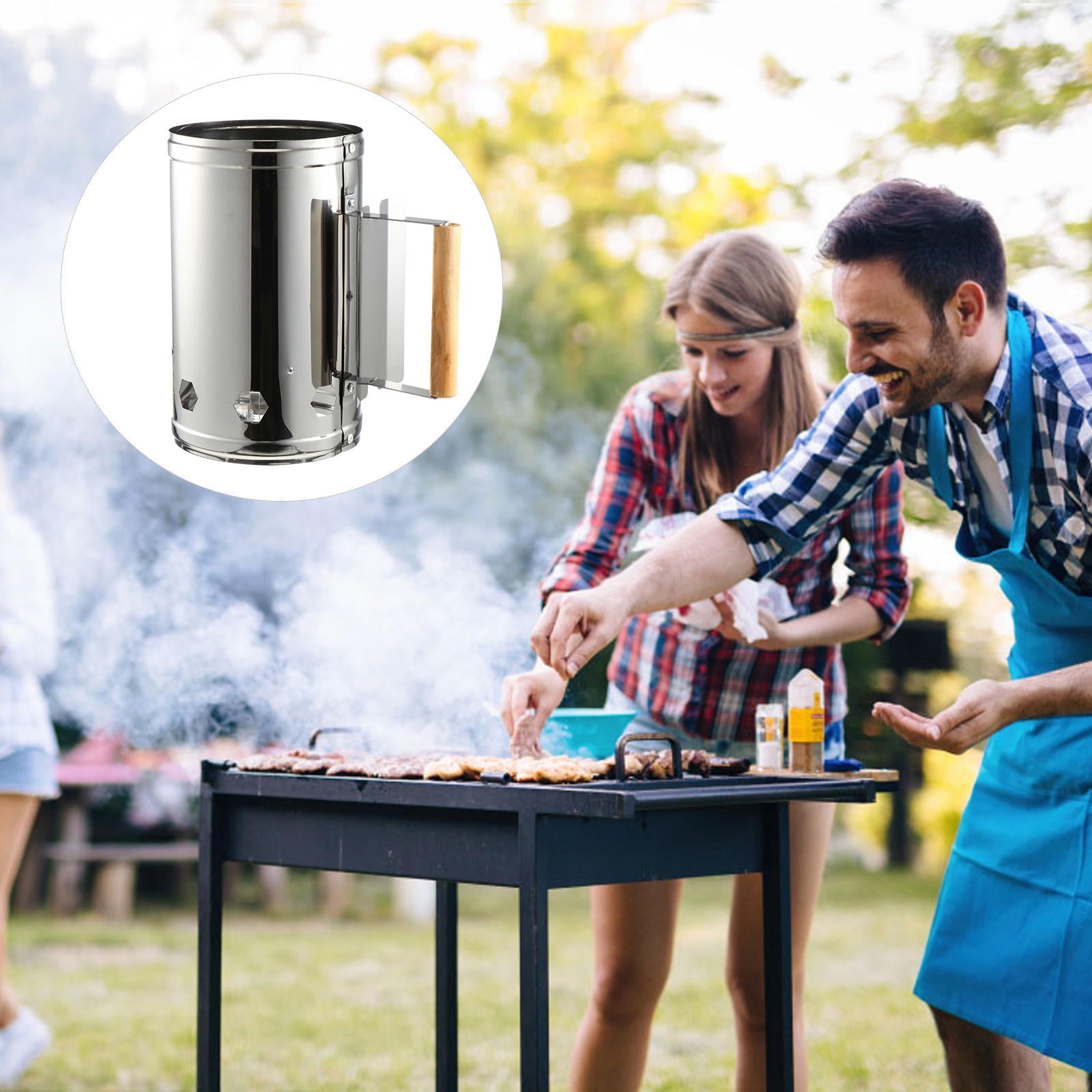 SWETRACE Grilling Chimney Fire Starter Charcoal Chimney Starter Wood ...
