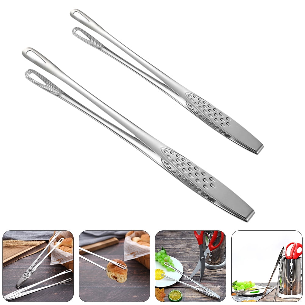 Worgeous Stainless Steel Food Tongs Flipping Labels Grill Tools Silver ...