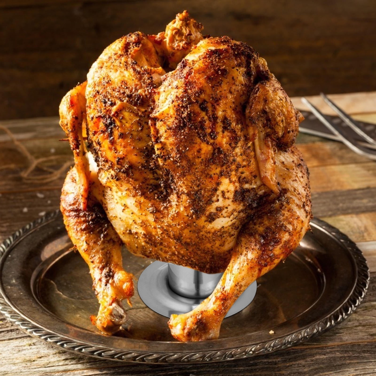 Worgeous Stainless Steel Grilled Chicken Rack Beer Rack Chicken Shelf ...