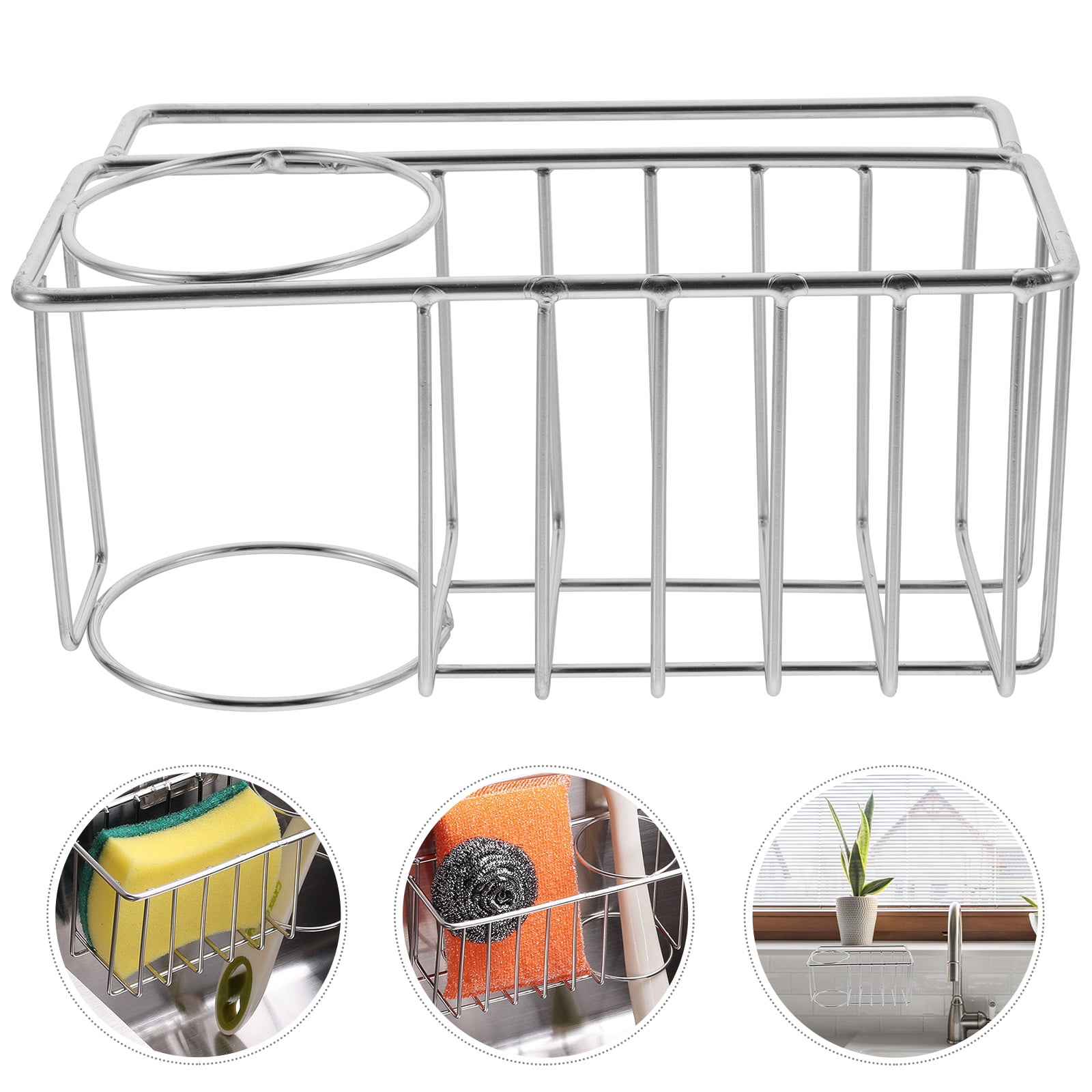 Worgeous Stainless Steel Sink Washcloth Holder Dish Rag Rack Organizer ...