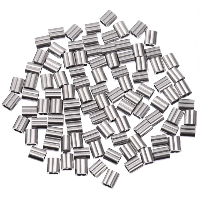 Worgeous Steel Wire 100Pack Cable Crimp for Wire Rope Cable Clamps Set ...
