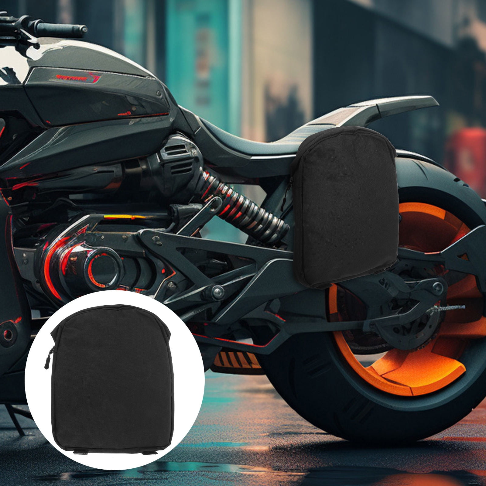 Worgeous Storage Bag Motorcycle Bags for Back Seat Tail Backpack Black ...