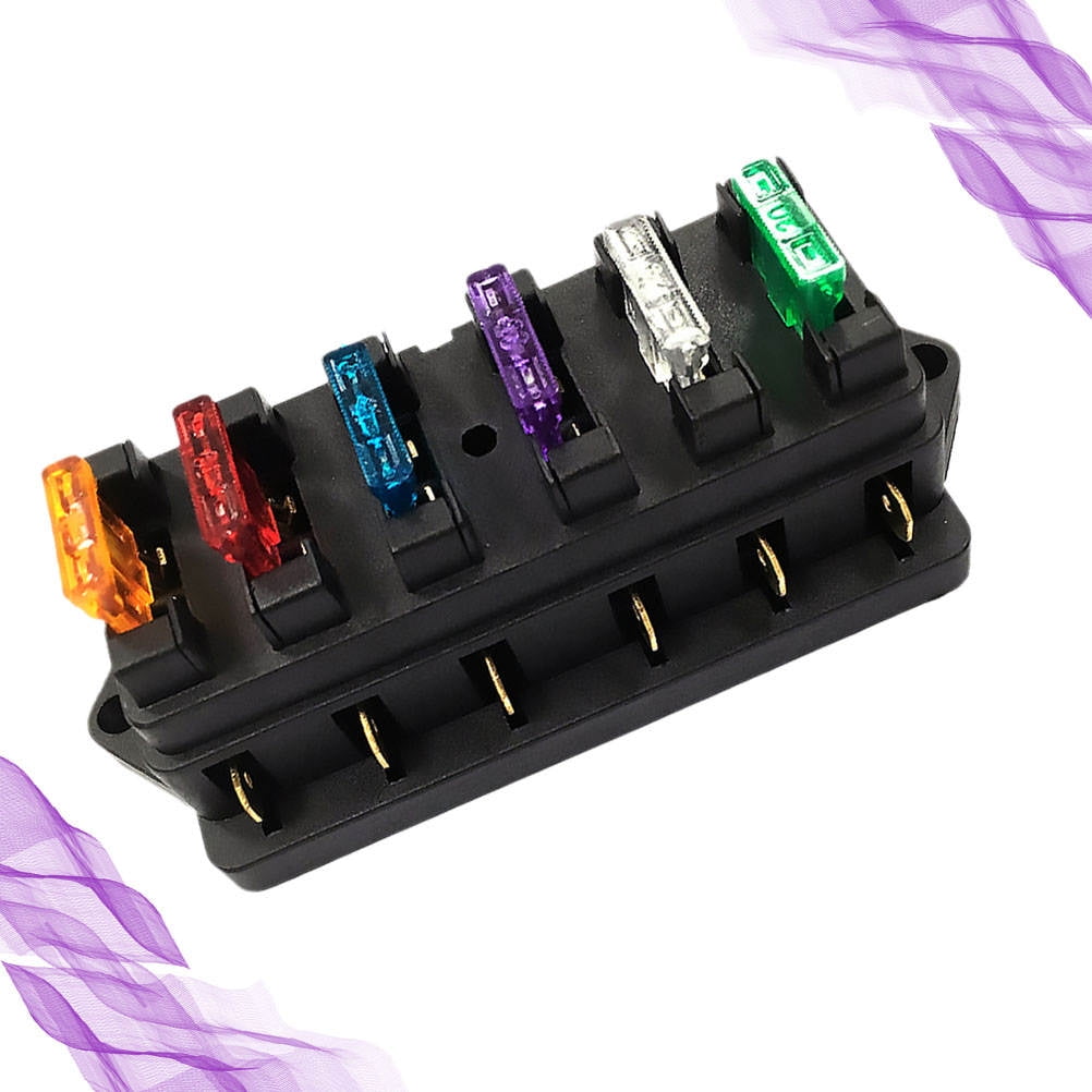 Worgeous Straight Row 6 Way Low Voltage Fuse Holder Automotive DC Refit ...