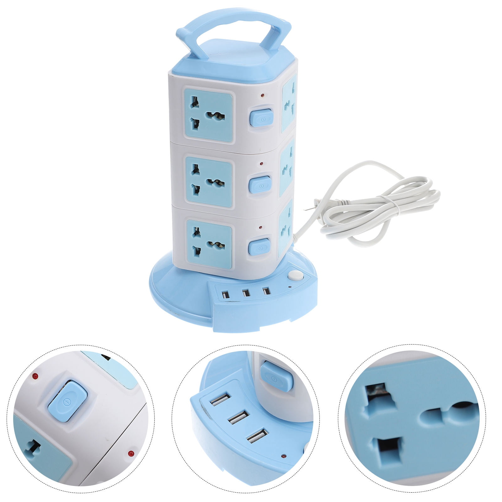 Worgeous Strip Vertical Multi Sockets Universal Outlets Plug Socket ...