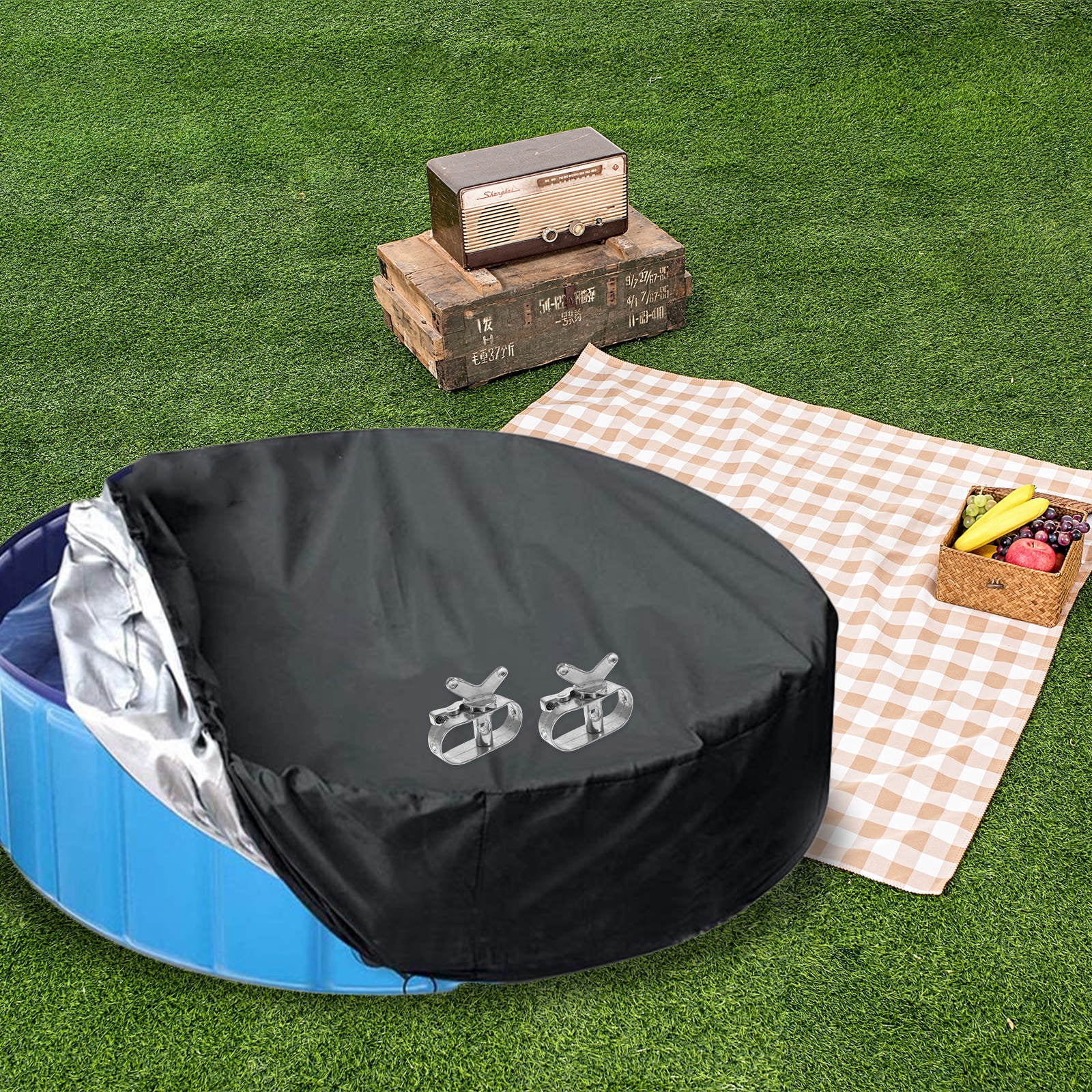 Worgeous Swimming Pool Winch Cover Cable and Ratchet for Ground Silver ...