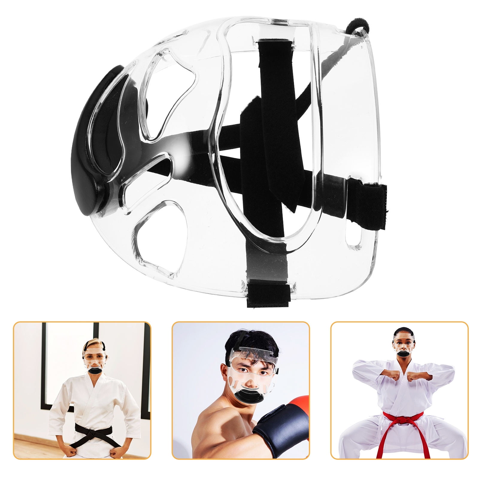 COSMOBETTY Taekwondo Face Guard Transparent Tempered Plastic 1Pcs 8.5X7 ...