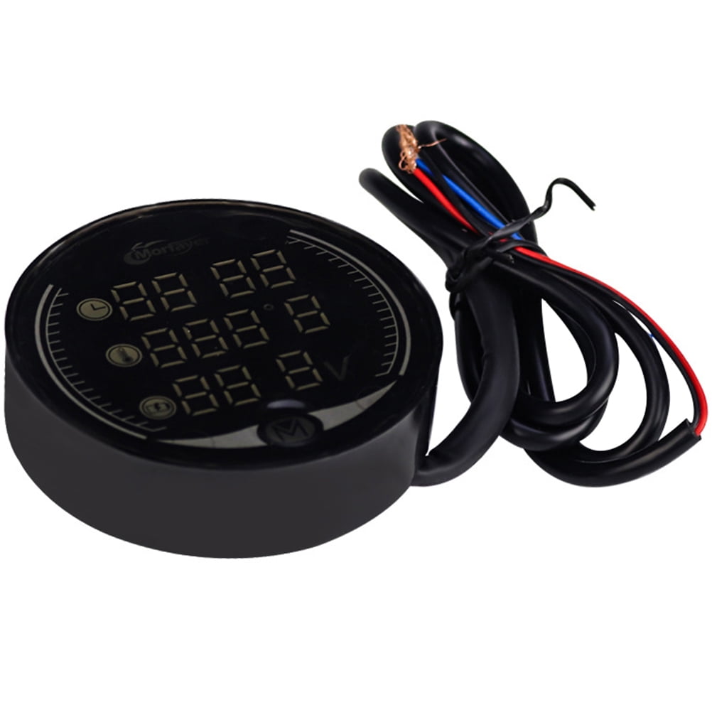 Worgeous Three-in-One Motorcycle Meter Time Temperature Voltmeter ...