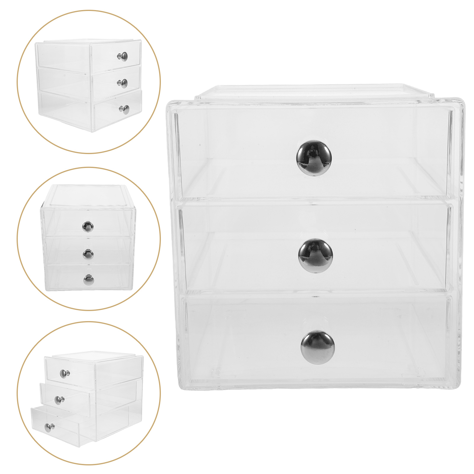 Worgeous Transparent Acrylic Desktop Organizer with Drawers for Items ...