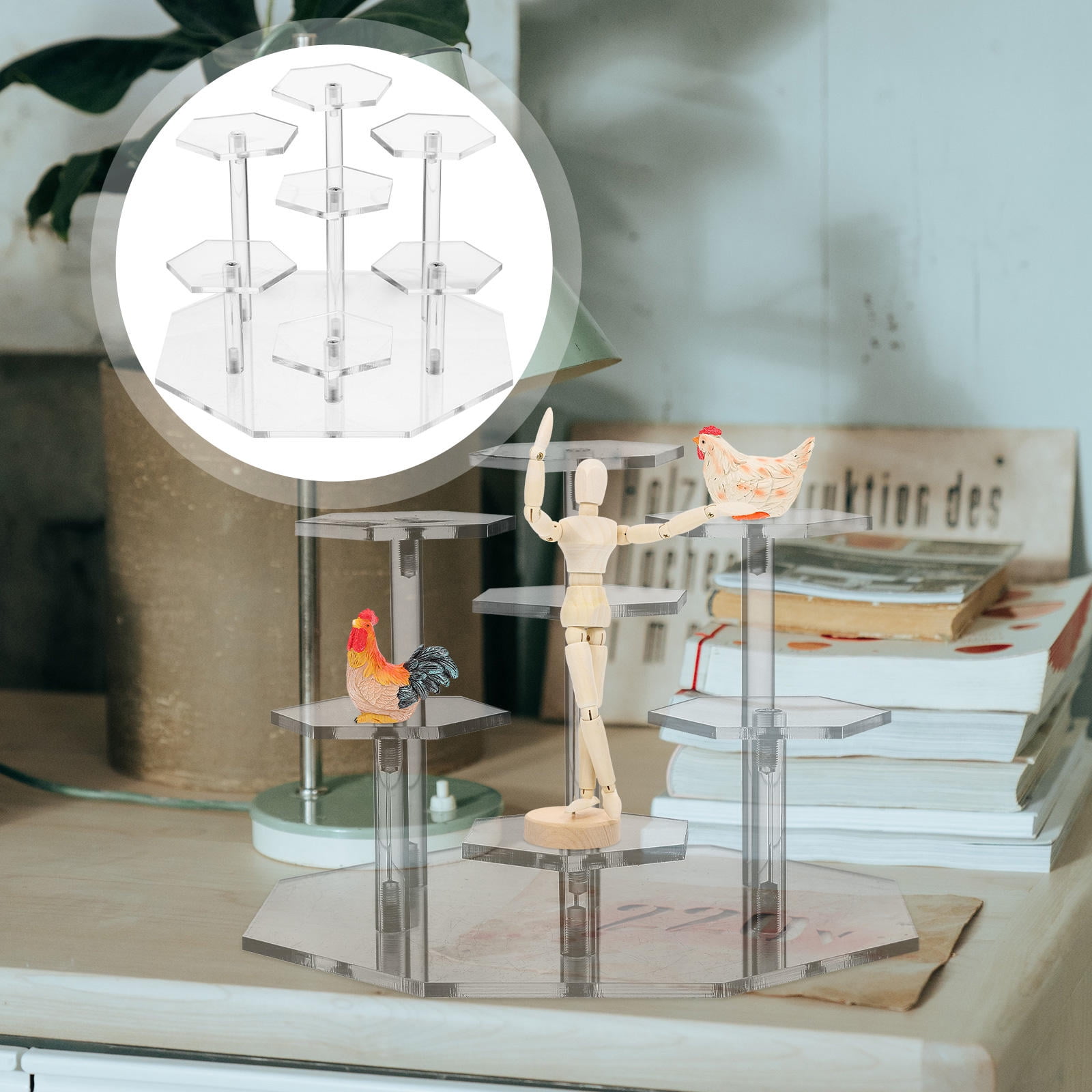 Worgeous Transparent Display Stand Risers Collectibles Show Ornament ...