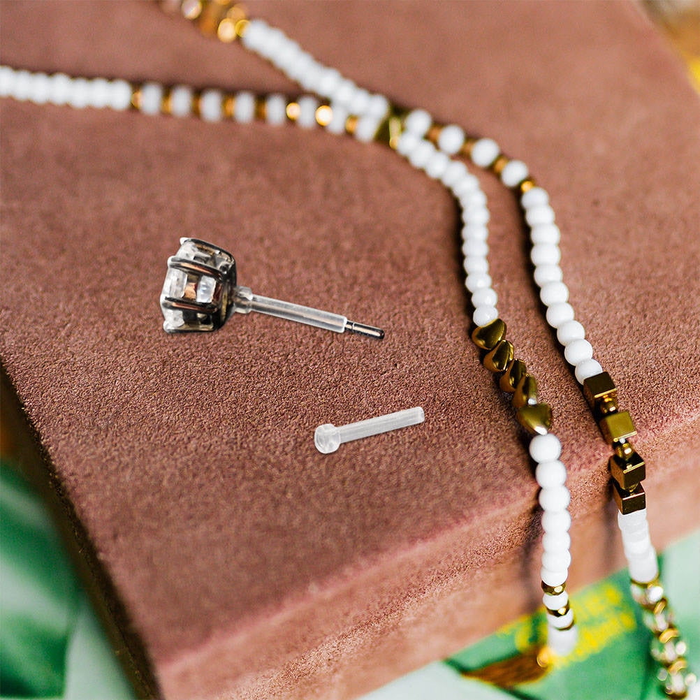 Worgeous Transparent Plastic Earring Needle Covers for Safe Wearing ...