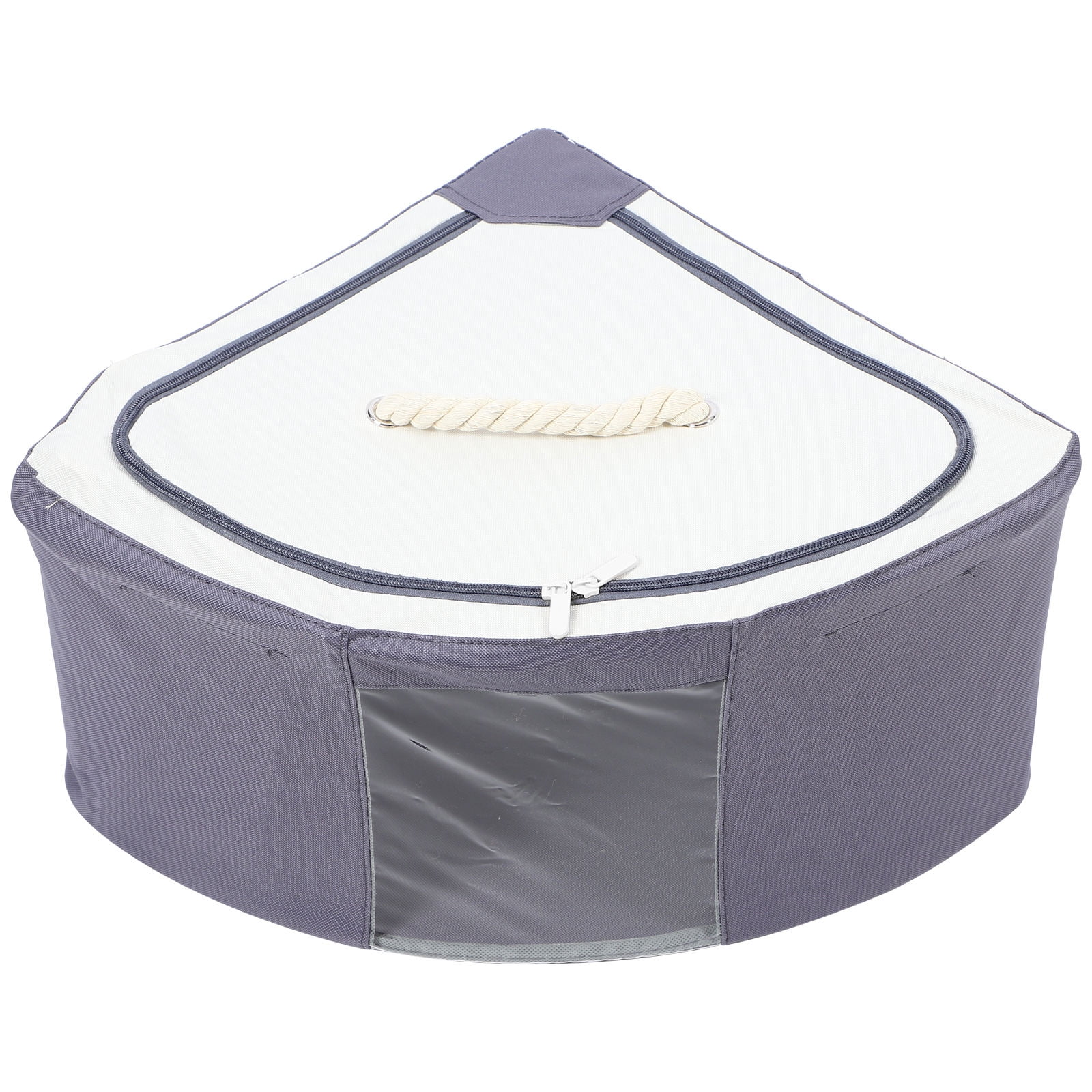 Worgeous Triangular Fabric Storage Foldable Corner Clothes Bins Beige ...