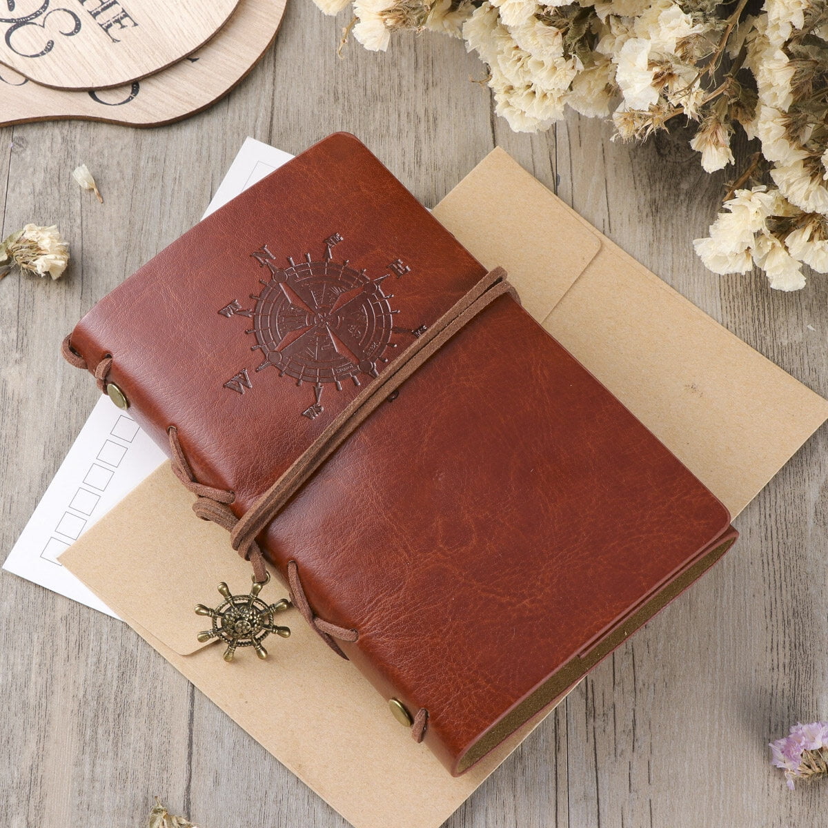 Worgeous Unlined Notebook Blank Retro Diary Light Brown Nautical ...