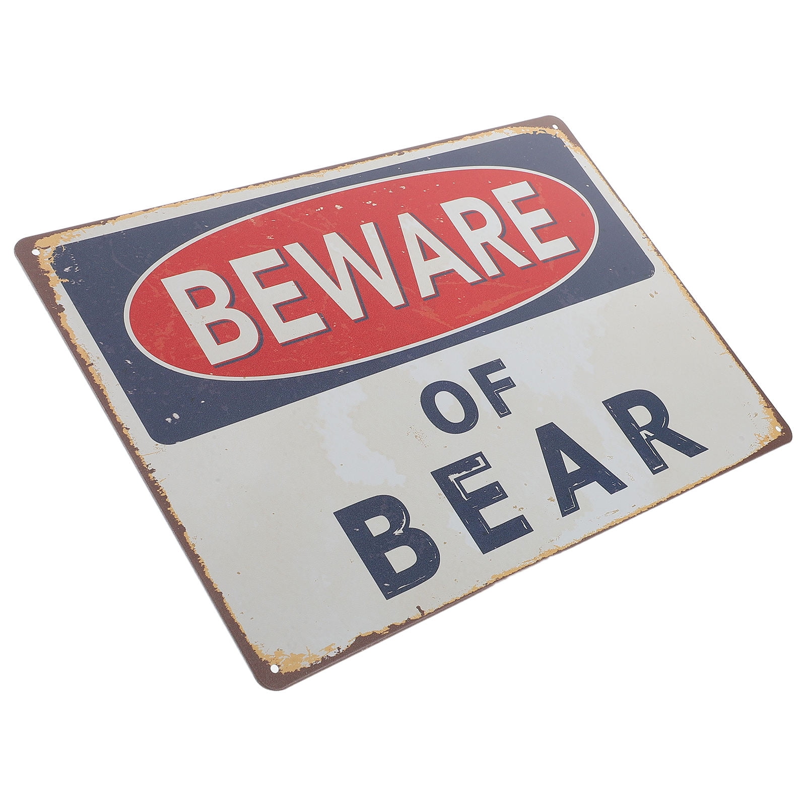 Worgeous Vintage Bear Warning Sign Bear Caution Sign Garden Yard Sign ...