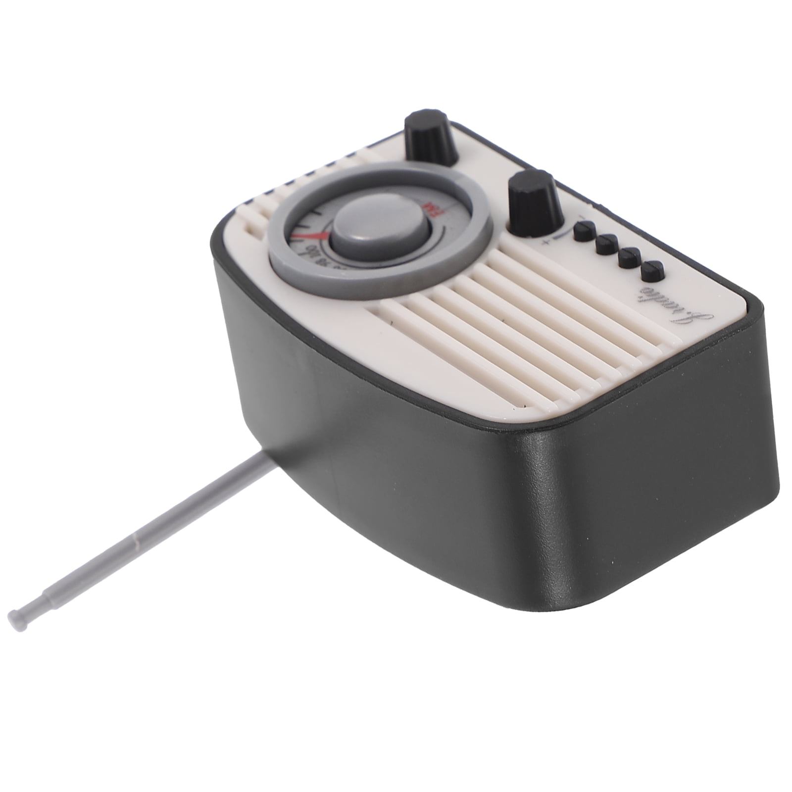 Worgeous Vintage Style Mini Radio Model for Decor Black Plastic Small ...