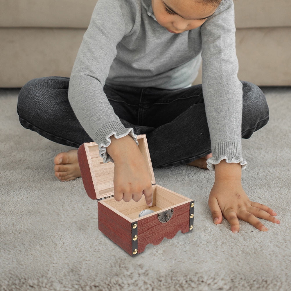 Worgeous Vintage Treasure Chest Box Lockable Money Bank for Kids and ...